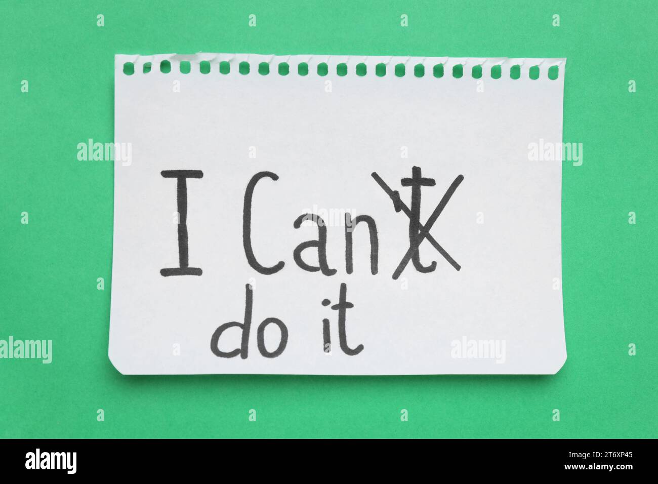 Motivation concept. Changing phrase from I Can't Do It into I Can Do It ...