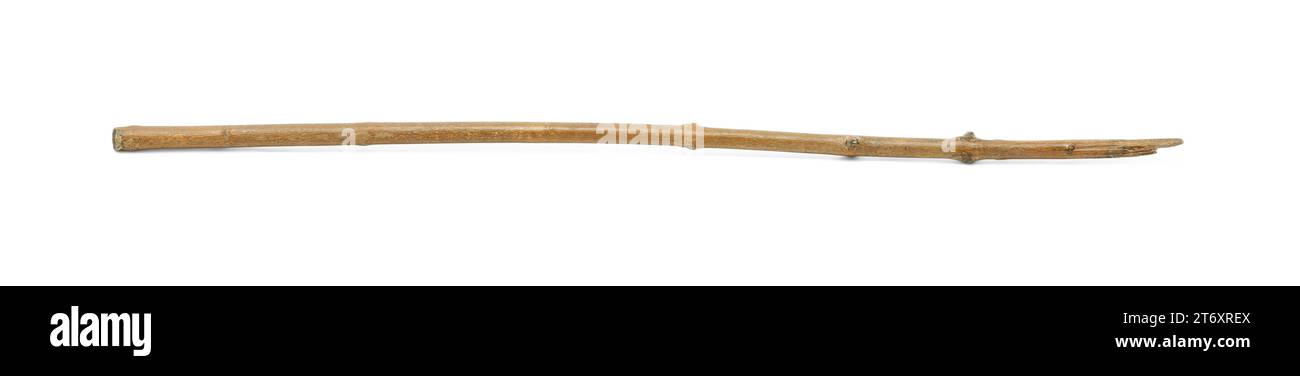 One old wooden stick isolated on white Stock Photo - Alamy