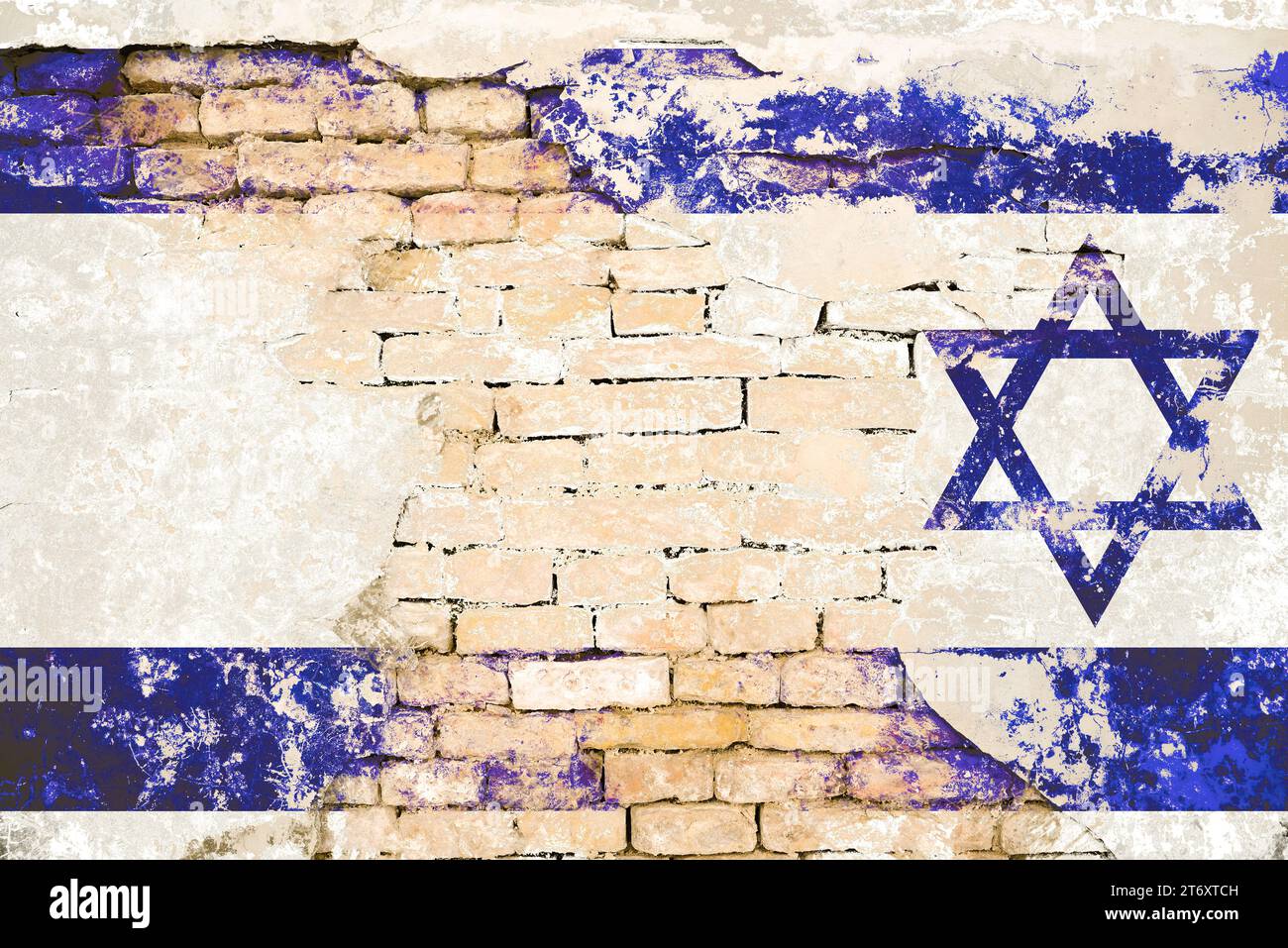 Flag of Israel painted on brick wall Stock Photo - Alamy