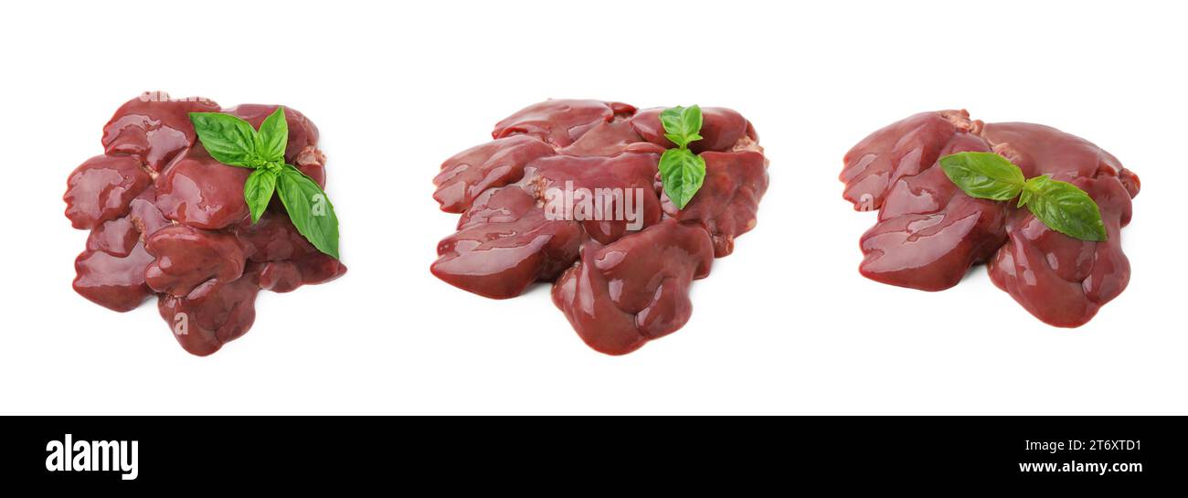 Fresh raw chicken liver isolated on white, collection Stock Photo - Alamy