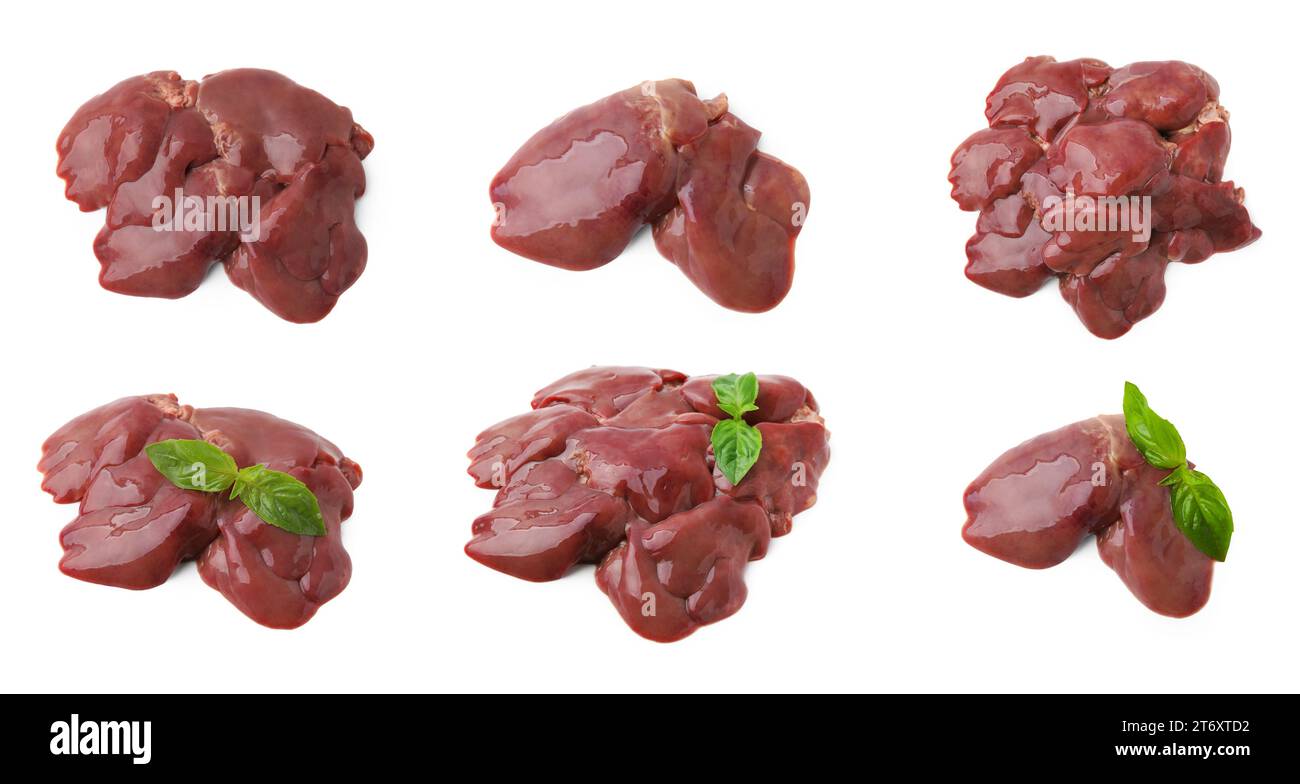 Fresh raw chicken liver isolated on white, collection Stock Photo - Alamy