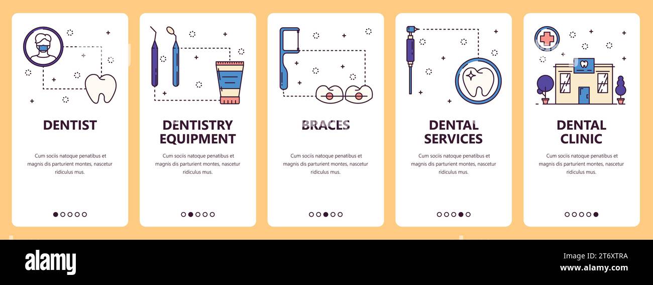 Vector set of vertical banners with Dentist, Dentistry equipment ...