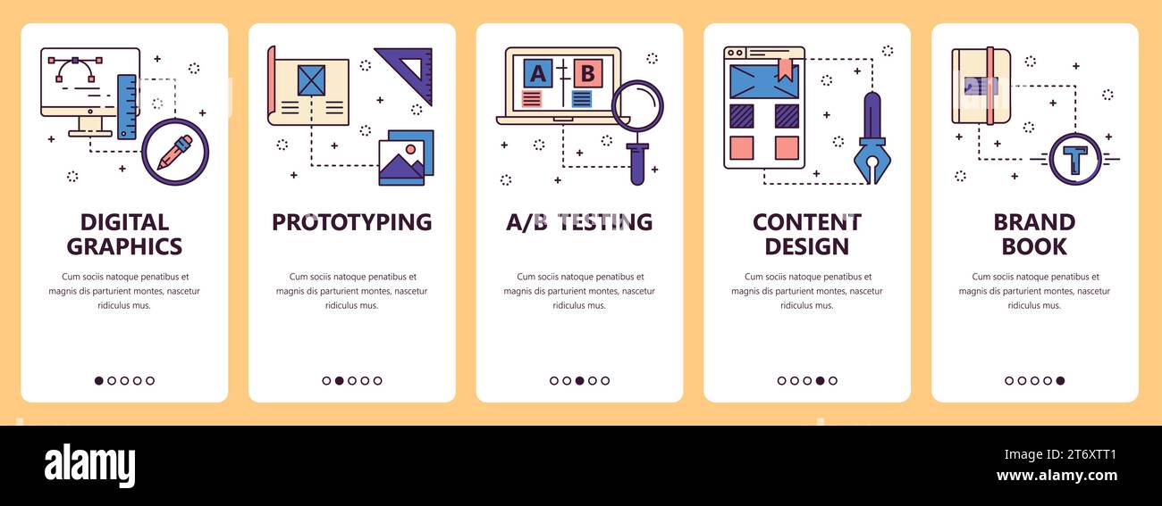 Vector set of vertical banners with Digital graphics, Prototyping, AB ...