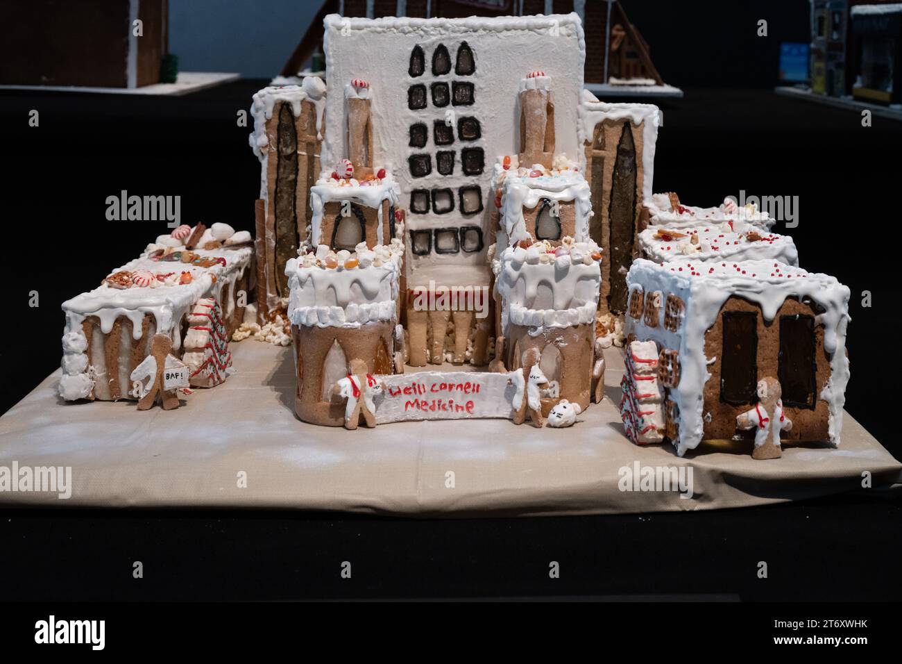 Gingerbread houses depicting New York City landmarks on display at the ...