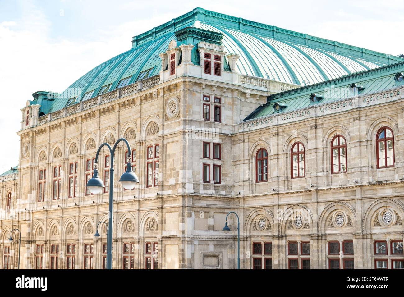 A detailed view of The Vienna State Opera House in Vienna, Austria ...