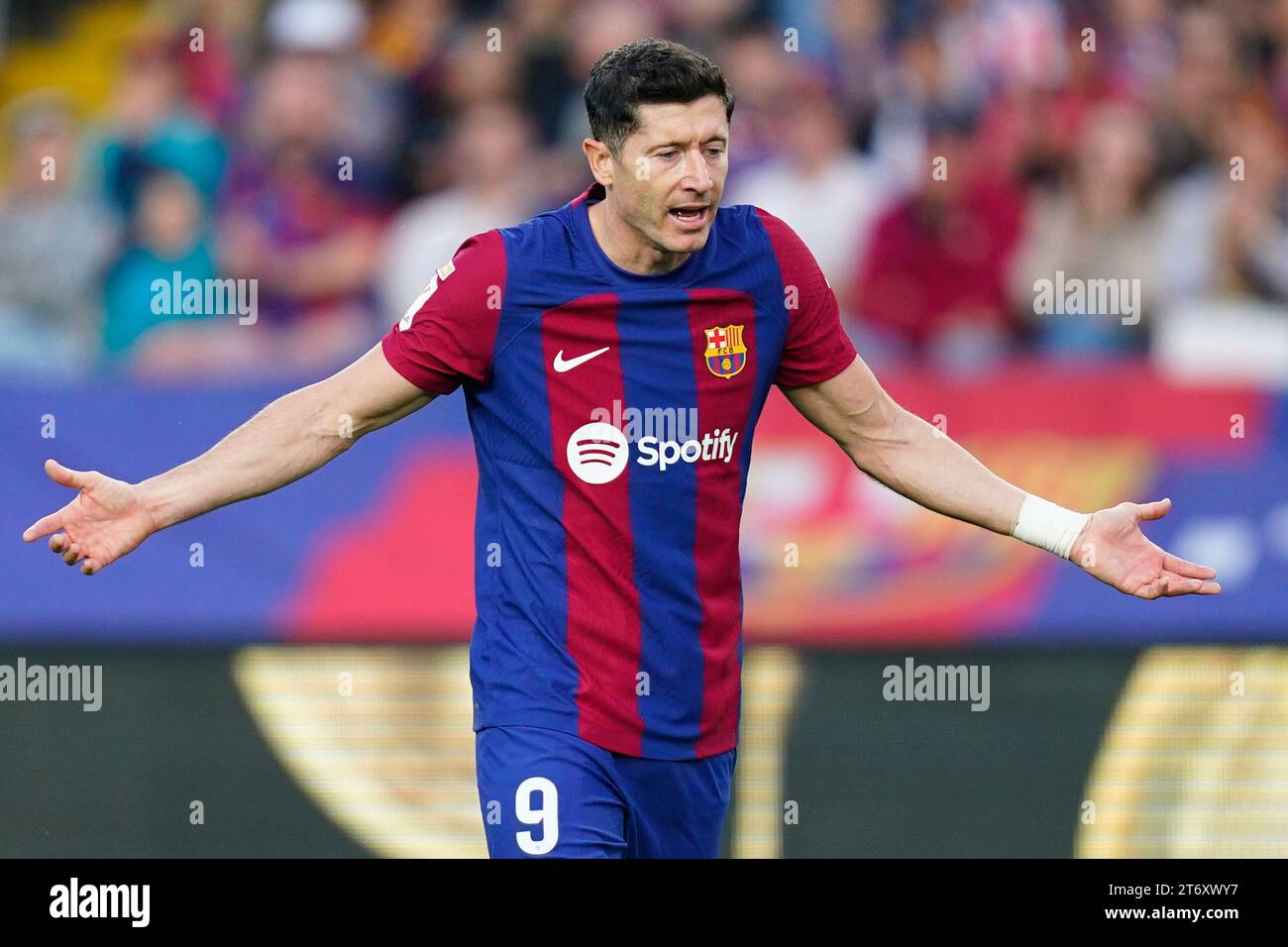 Robert Lewandowski of FC Barcelona during the La Liga EA Sports match ...