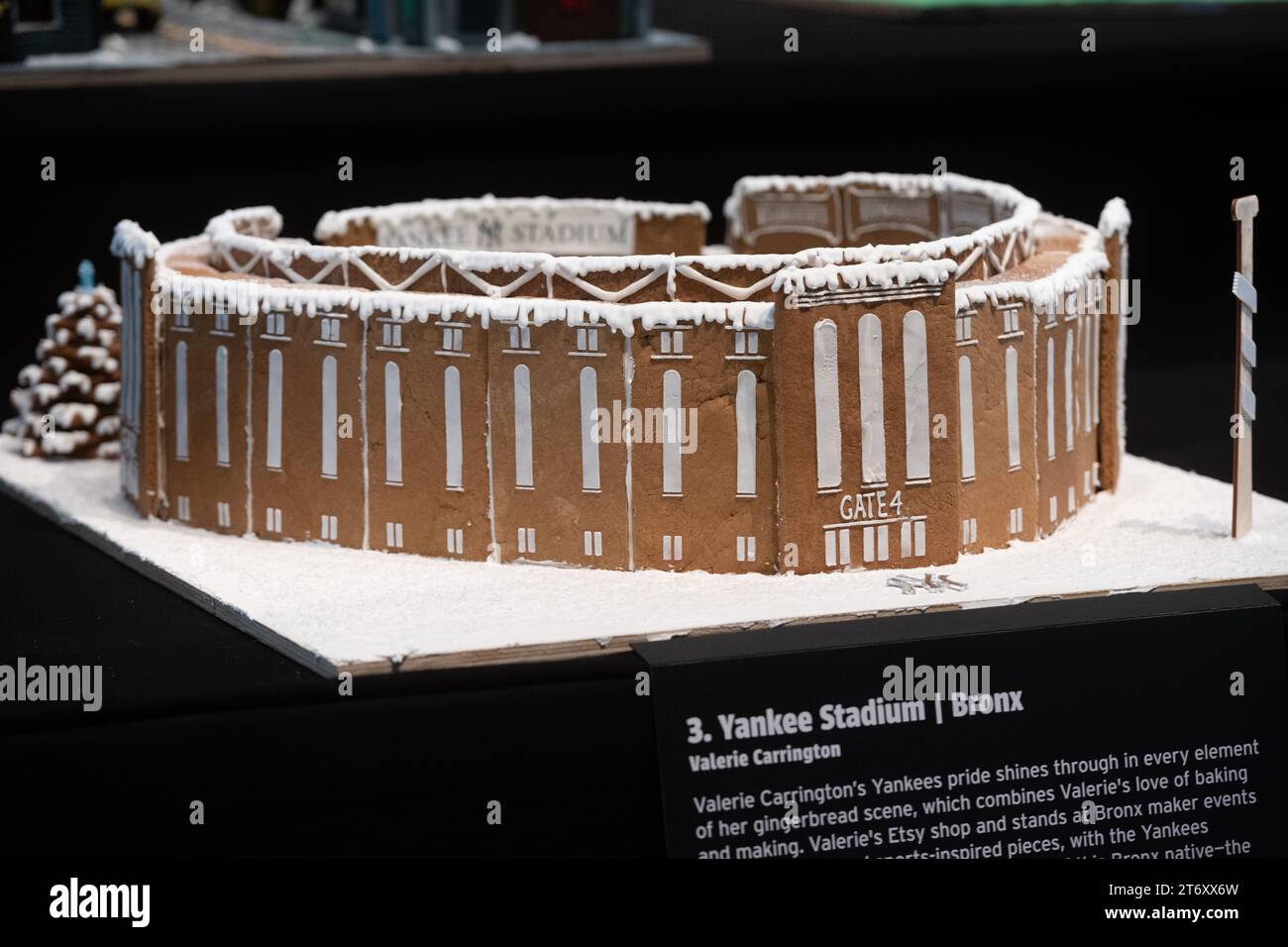 Yankee Stadium, re-created in gingerbread, on display at the ...