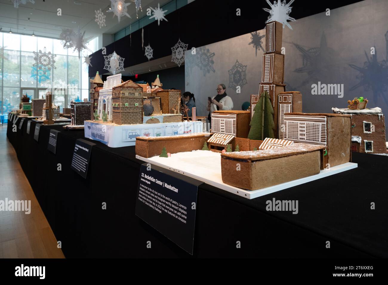 Gingerbread houses depicting New York City landmarks on display at the ...