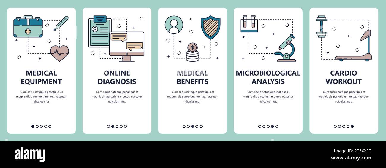 Vector set of vertical banners with Medical equipment, Online diagnosis ...