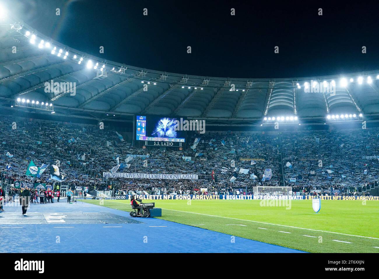 Salerno, Italy. 12th Nov, 2023. A banner of Supporters of SS Lazio in ...