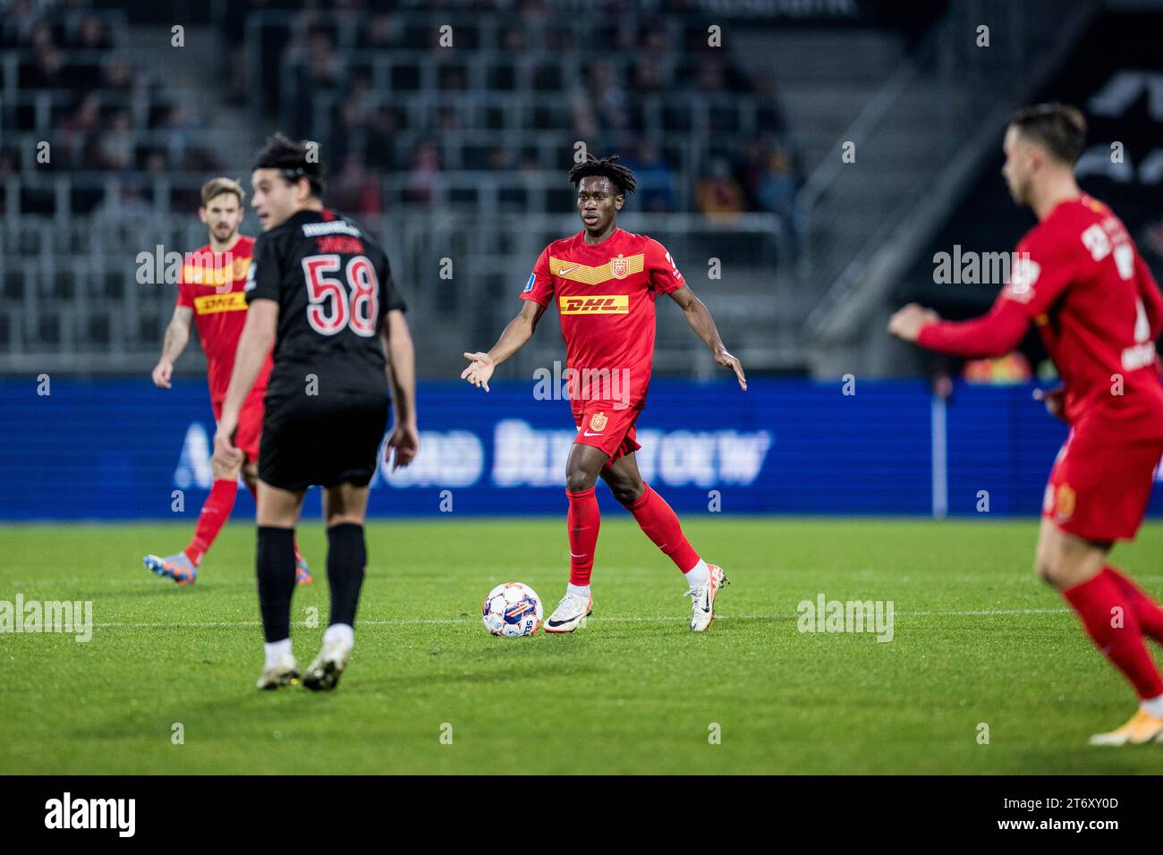 Herning, Denmark. 12th, November 2023. Mario Dorgeles (29) of FC ...