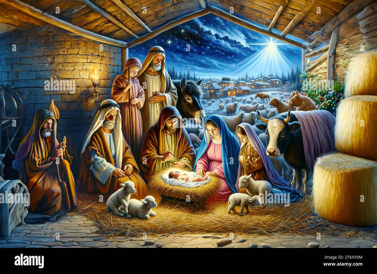 Nativity christmas painting hi-res stock photography and images - Alamy