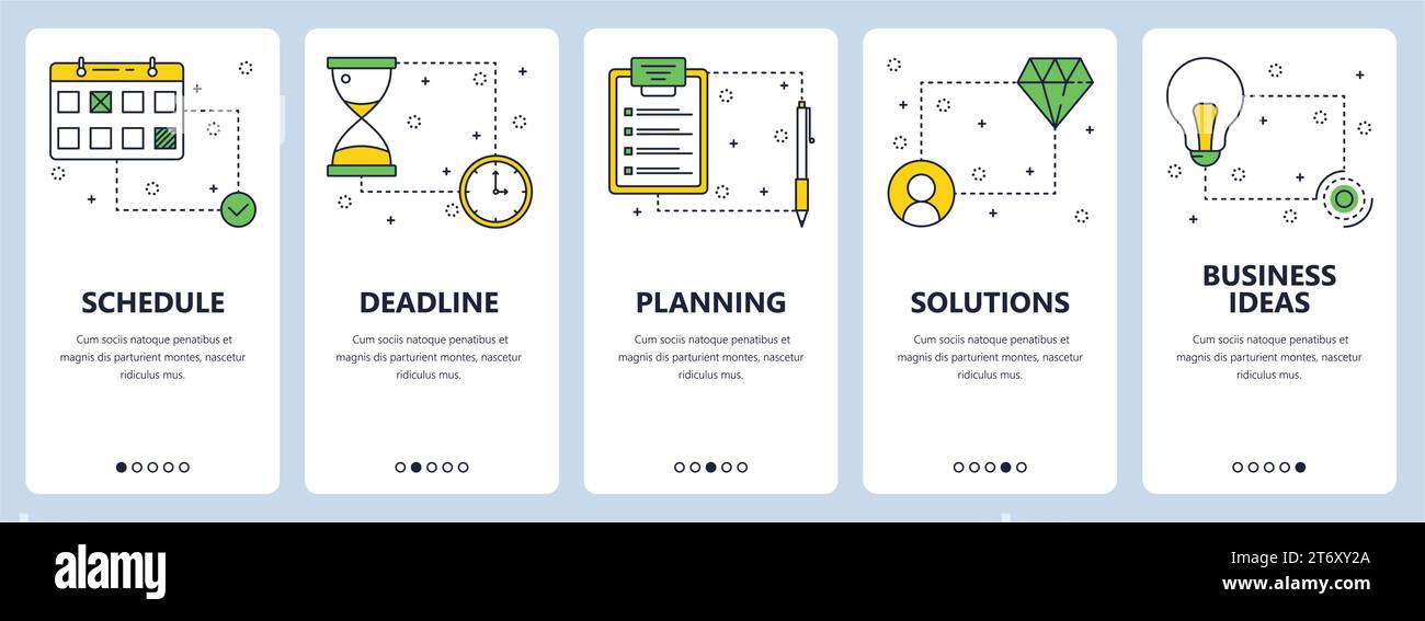 Vector set of vertical banners with Schedule, Deadline, Planning ...