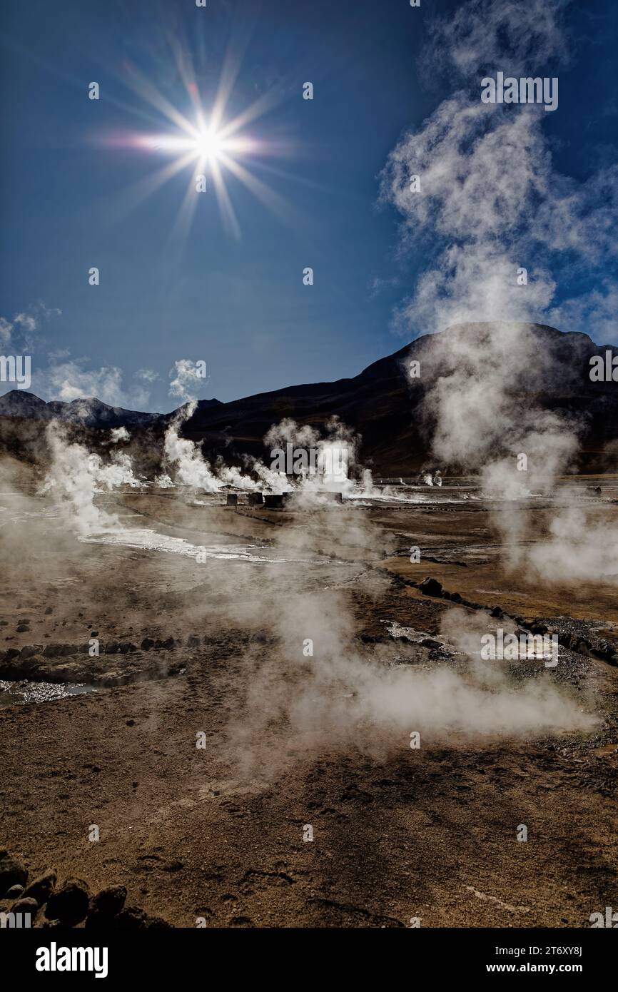Breathtaking sunrise at Geysers El Tatio in the Atacama Desert - Chile ...