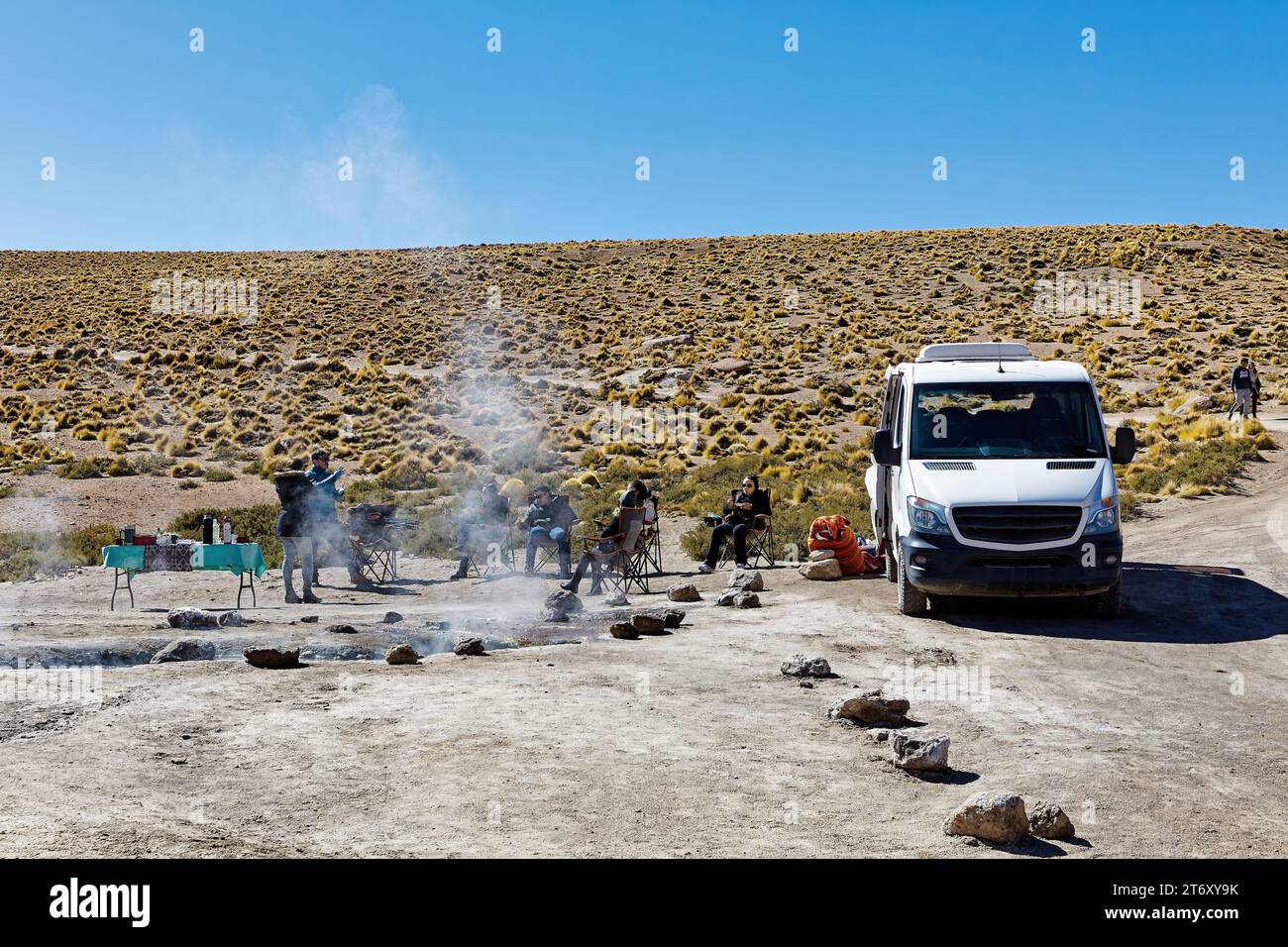 Breathtaking sunrise at Geysers El Tatio in the Atacama Desert - Chile ...