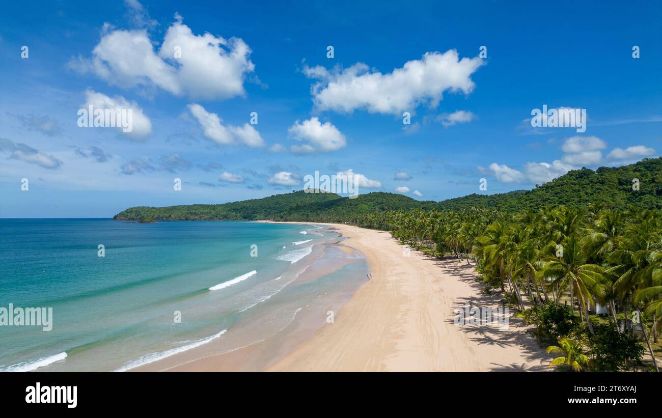 An aerial view of a beautiful landscape on a sunny day in the ...