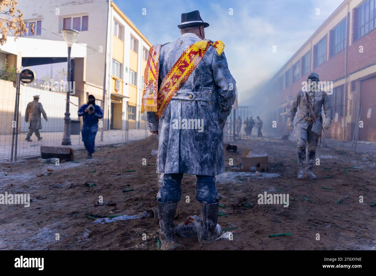 Ibi, Spain - December 28, 2022: Rear view of a man standing with ...