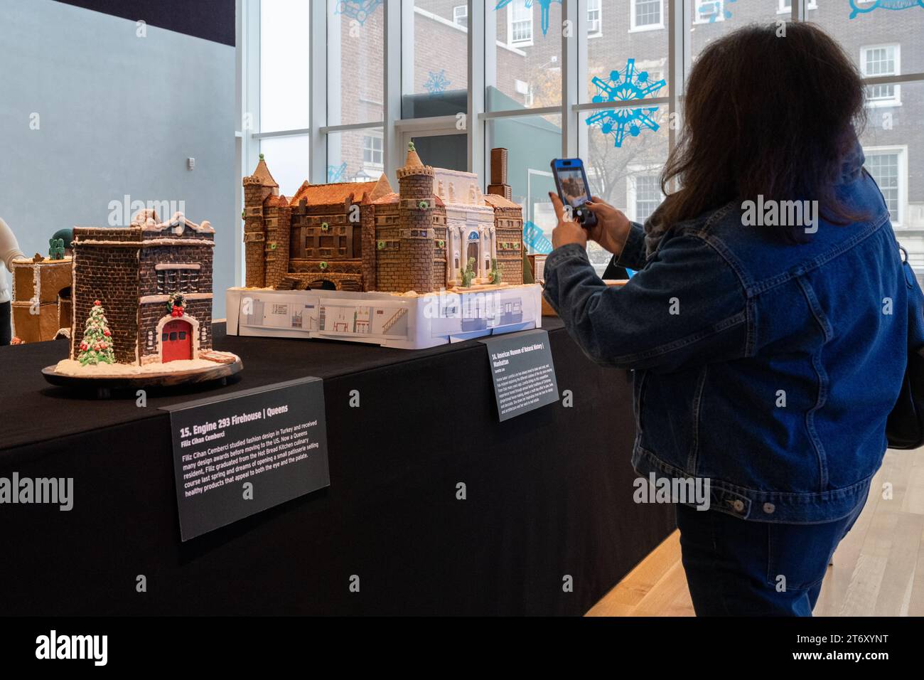 Gingerbread houses depicting New York City landmarks on display at the ...