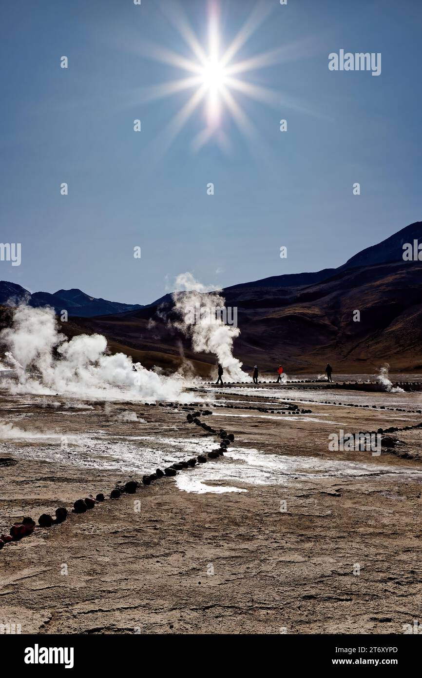 Breathtaking sunrise at Geysers El Tatio in the Atacama Desert - Chile ...