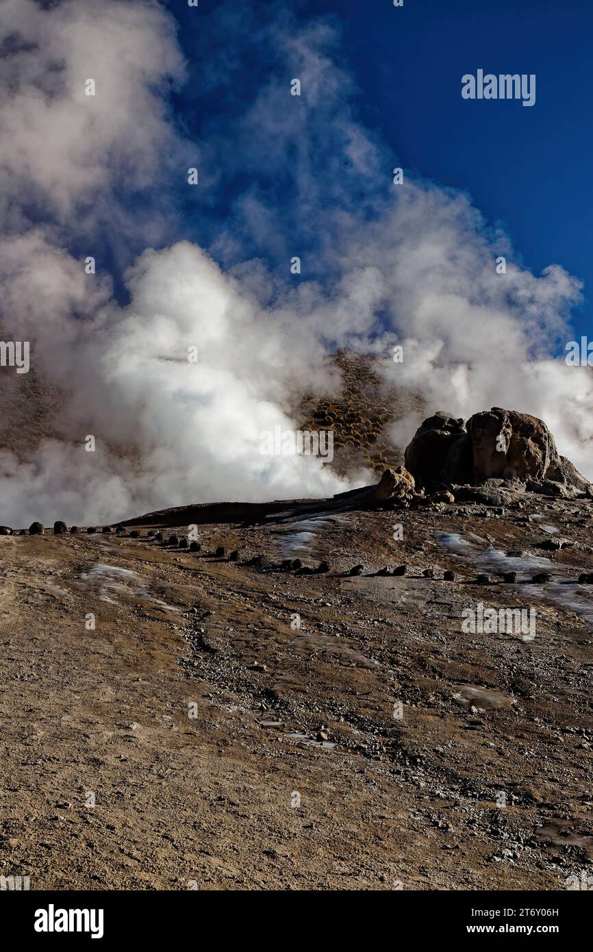 Breathtaking sunrise at Geysers El Tatio in the Atacama Desert - Chile ...