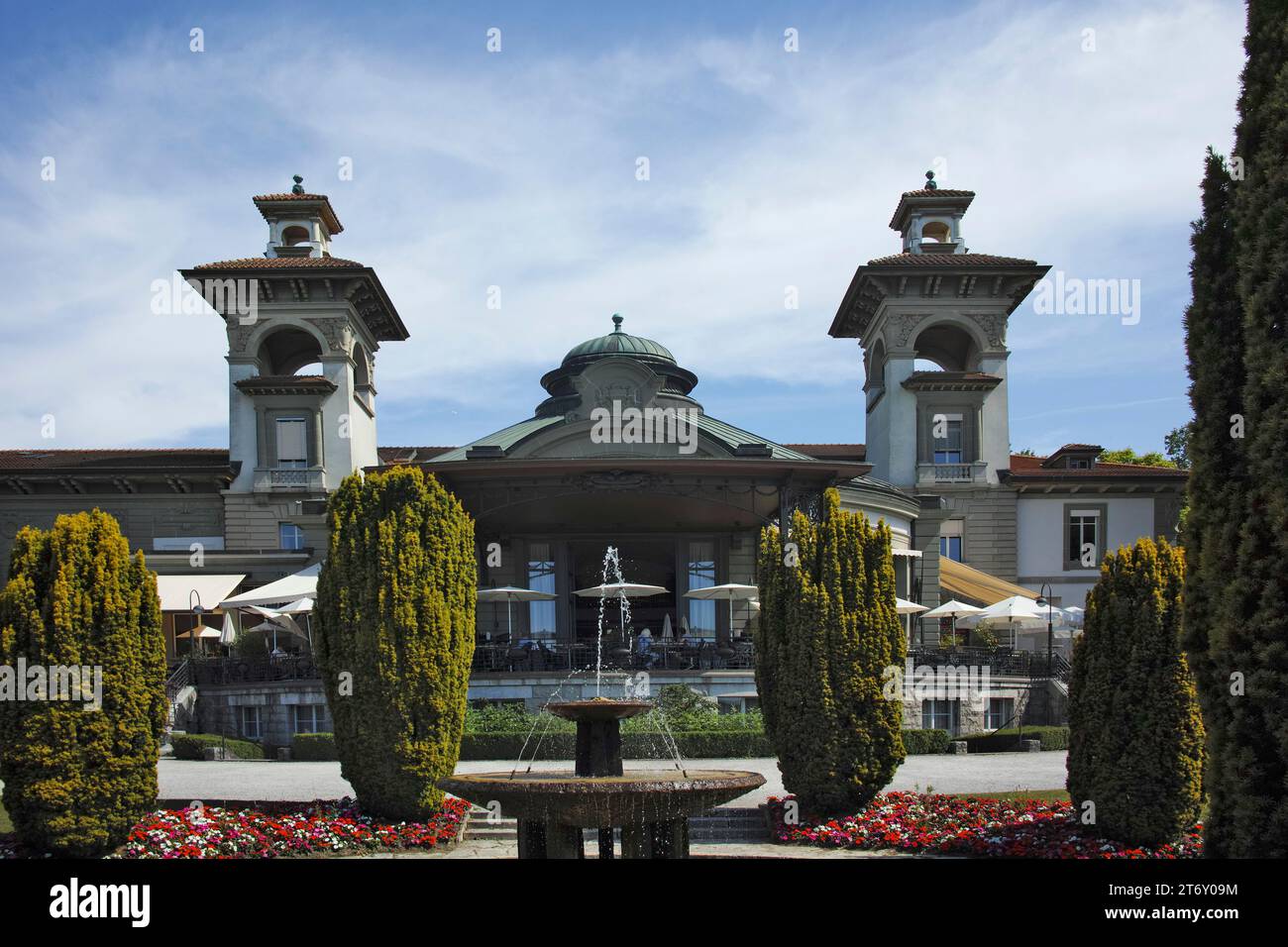 LAUSANNE, SWITZERLAND - JUNE 18, 2023: Typical Building and street at ...