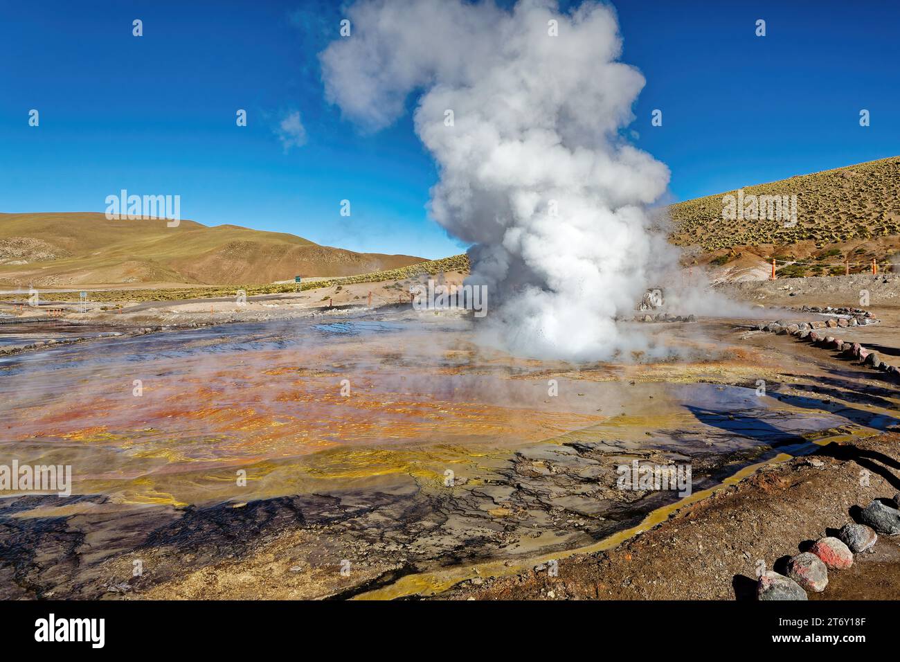 Breathtaking sunrise at Geysers El Tatio in the Atacama Desert - Chile ...