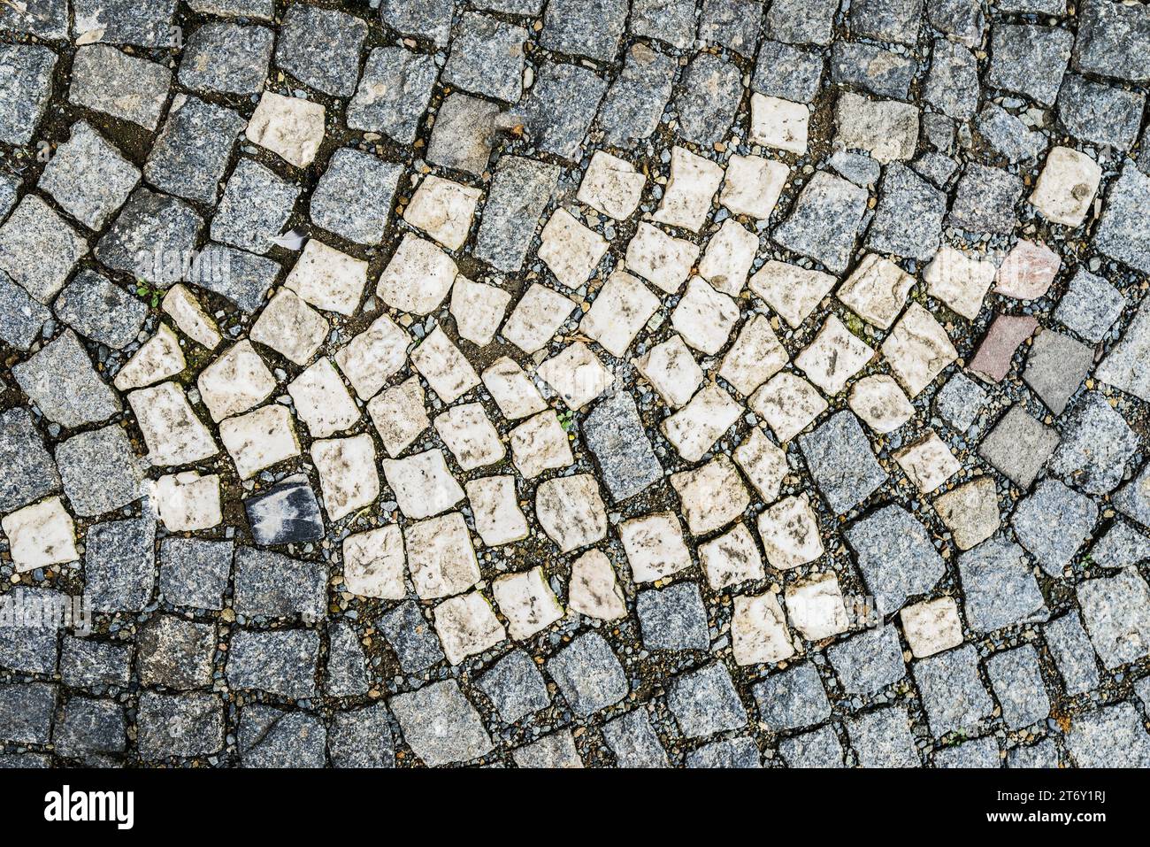 Ancient paving stones in historic center of small European town Stock ...