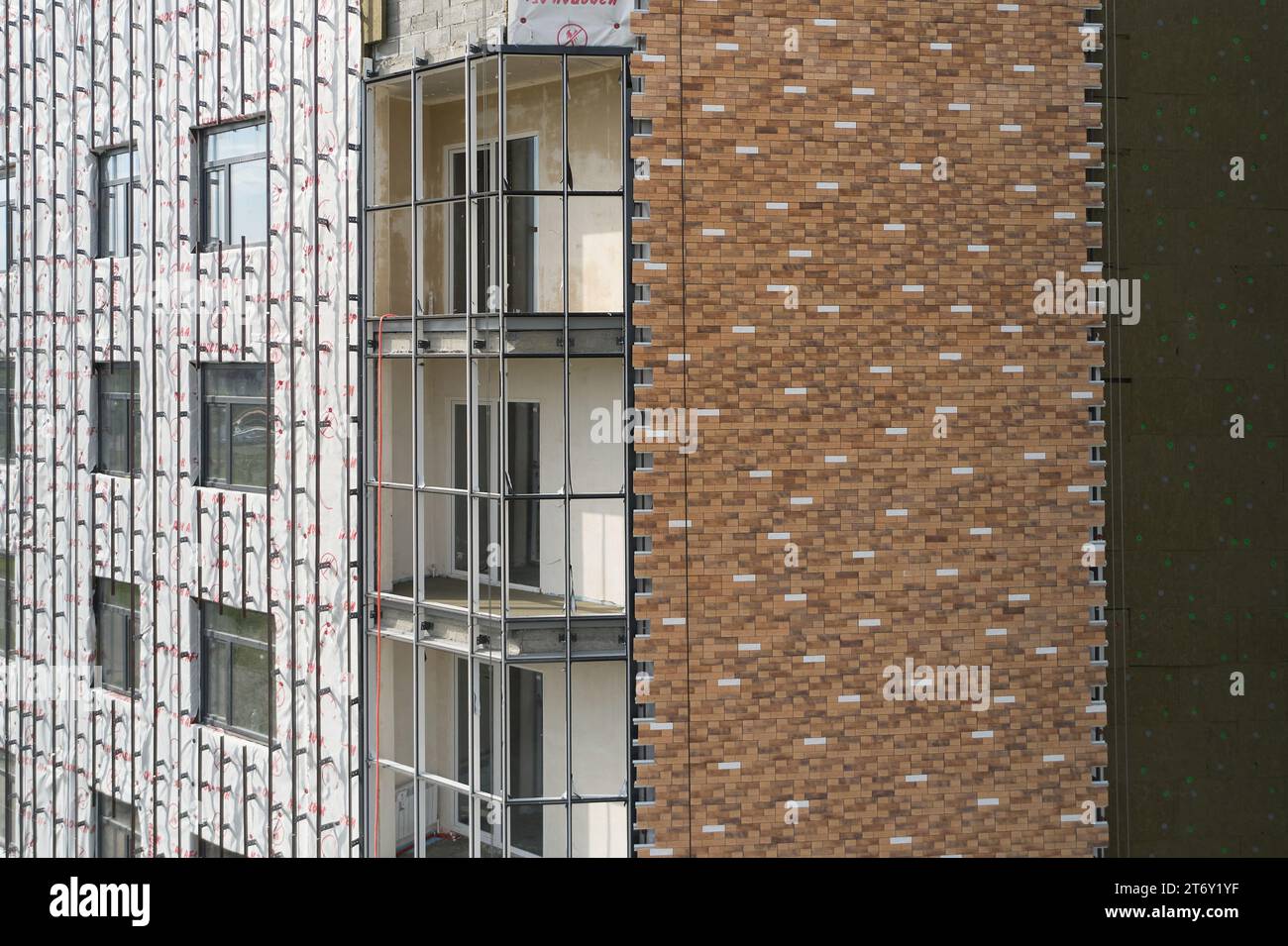 Construction of block of flats with external wall Insulation Stock ...