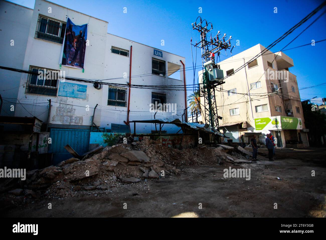 View of damaged buildings after an Israeli military raid in Jenin ...