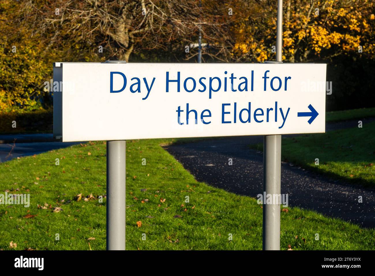Sign for day hospital for the elderly, specialist unit, Royal Alexandra ...