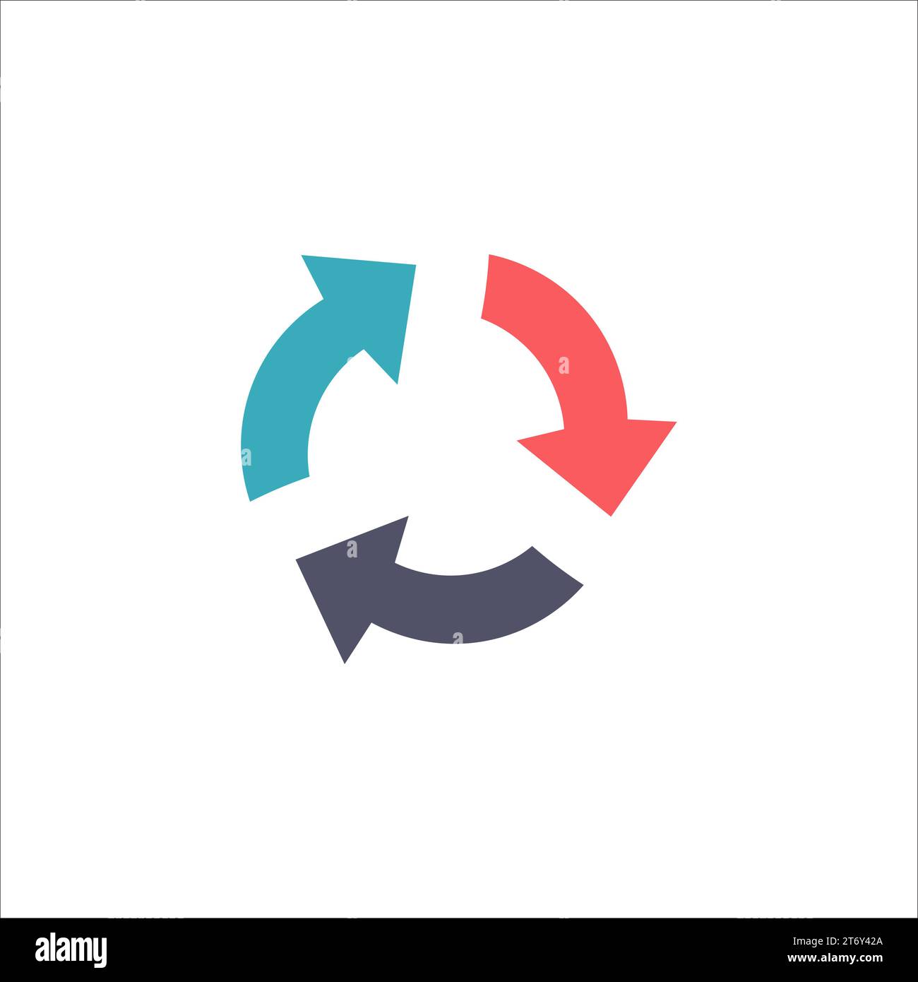 Three colored arrows. Template infographic cycle diagram. circular progress. Stock vector ...
