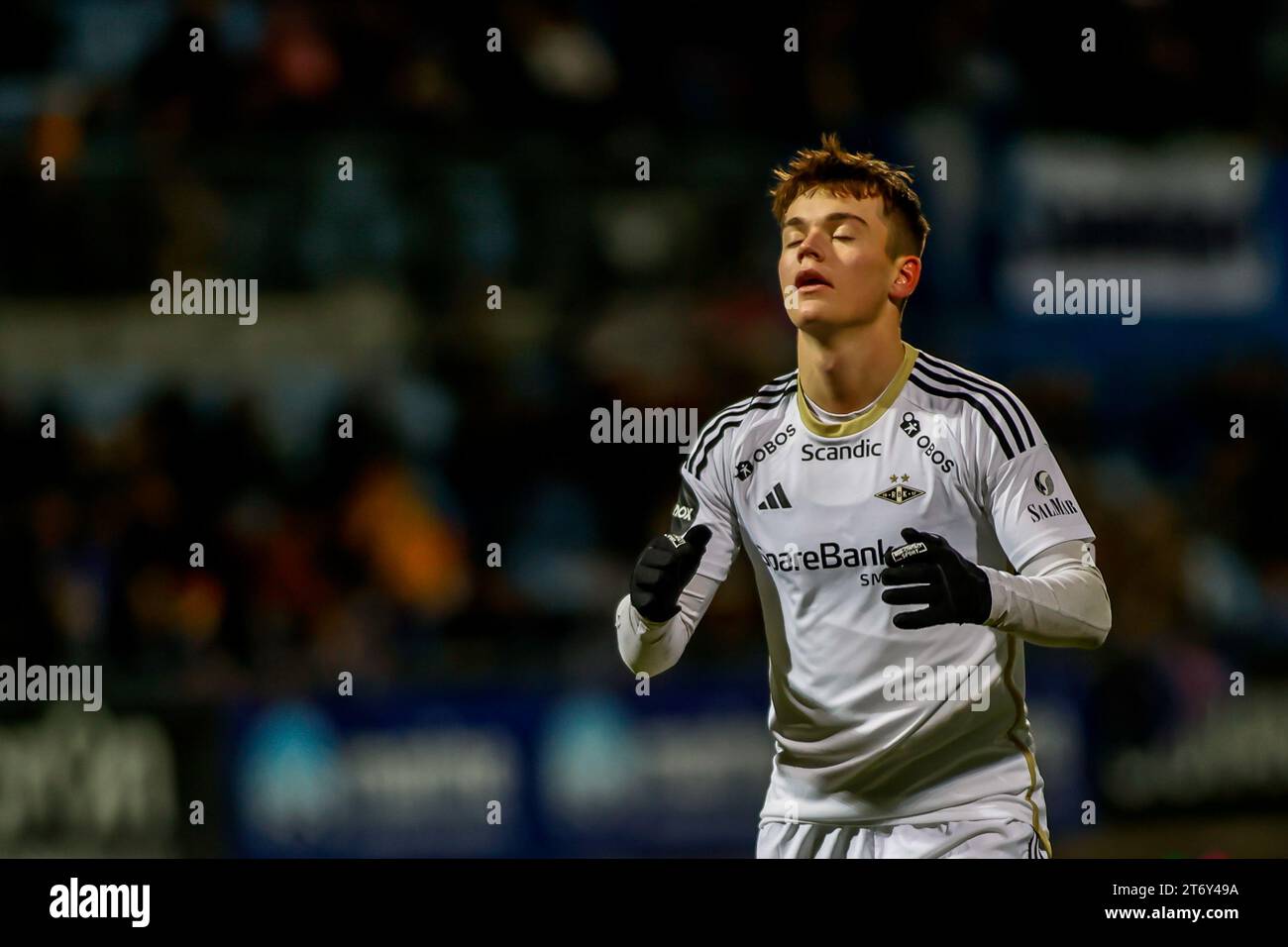 Sandefjord, Norway, 12th November 2023. Rosenborg's Sverre Nypan rues a ...