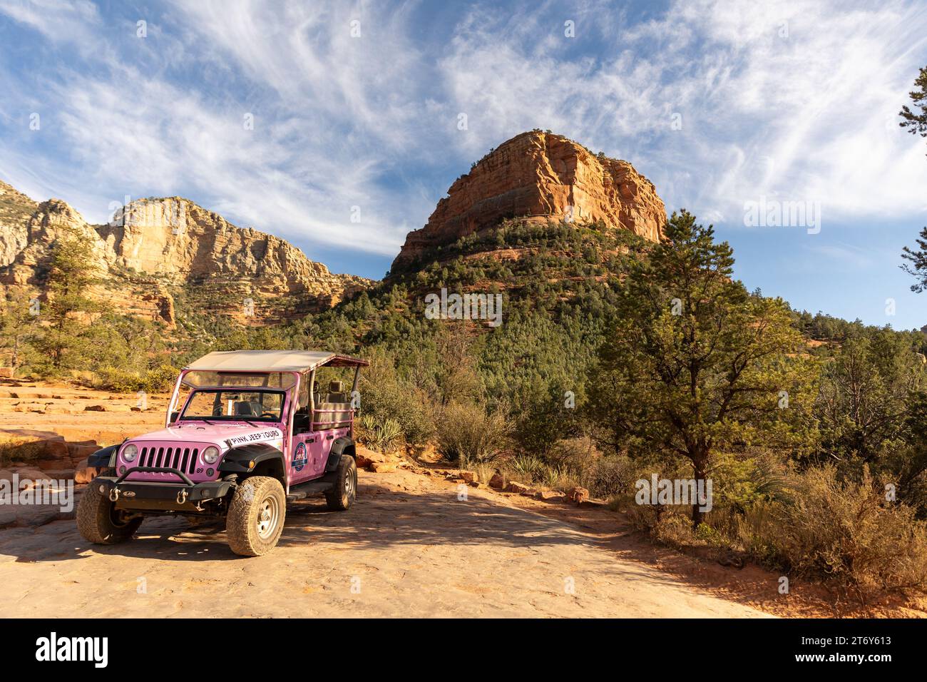 Pink Adventure Tours famous Pink Jeep Tour, Sedona, Arizona Stock Photo ...
