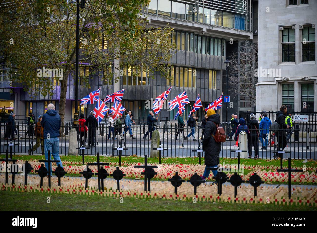 London, UK. 12th Nov, 2023. National Front, Tony Martin, lays wreath at Cenotaph, London, UK on ...