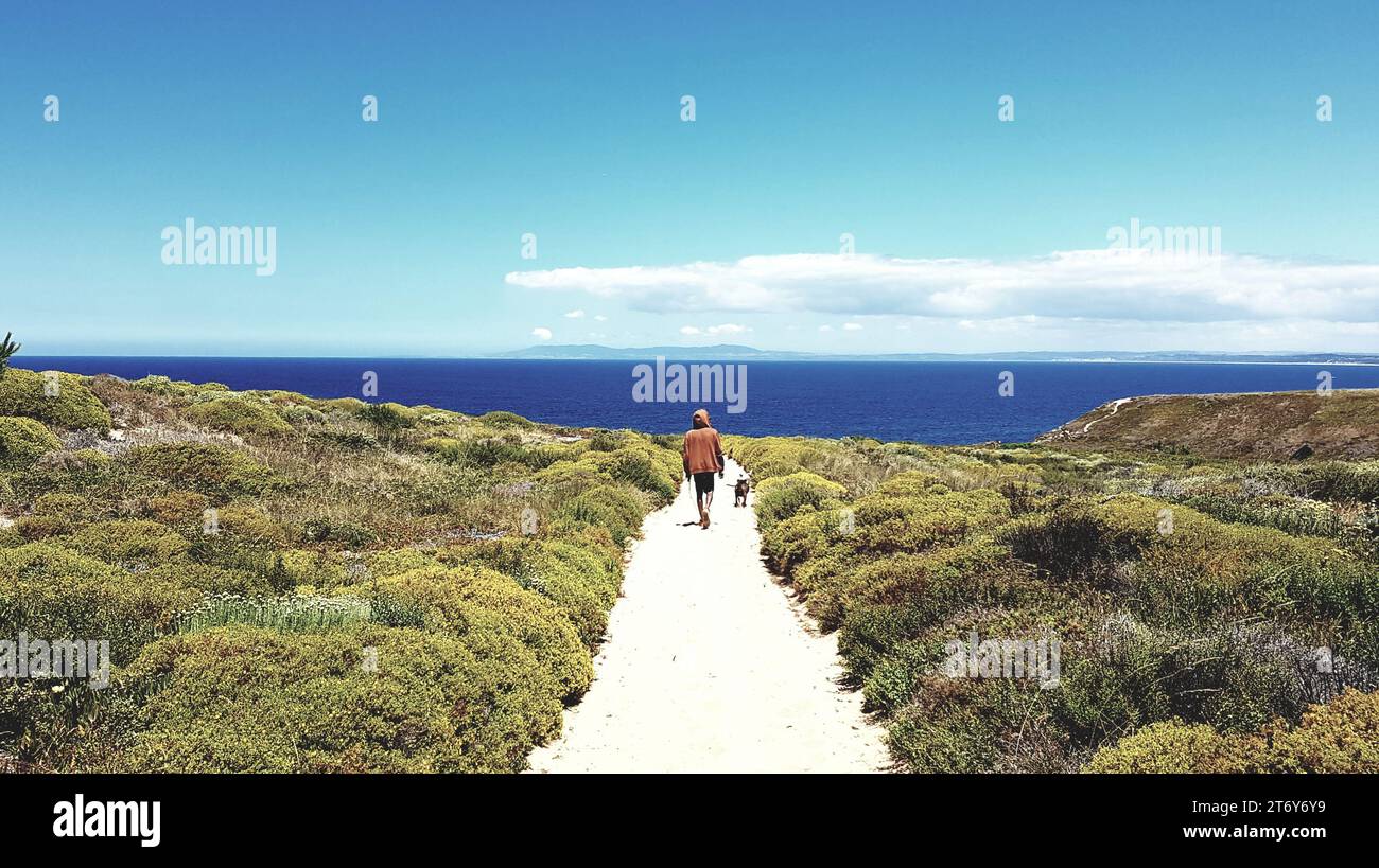 Two people walking along a scenic path through lush greenery, enjoying ...