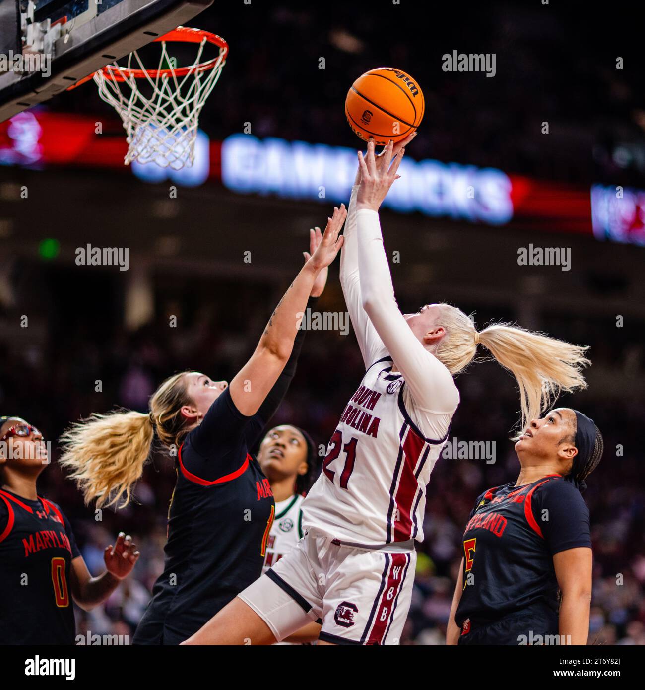 November 12, 2023: Maryland Terrapins guard Faith Masonius (13) defends ...