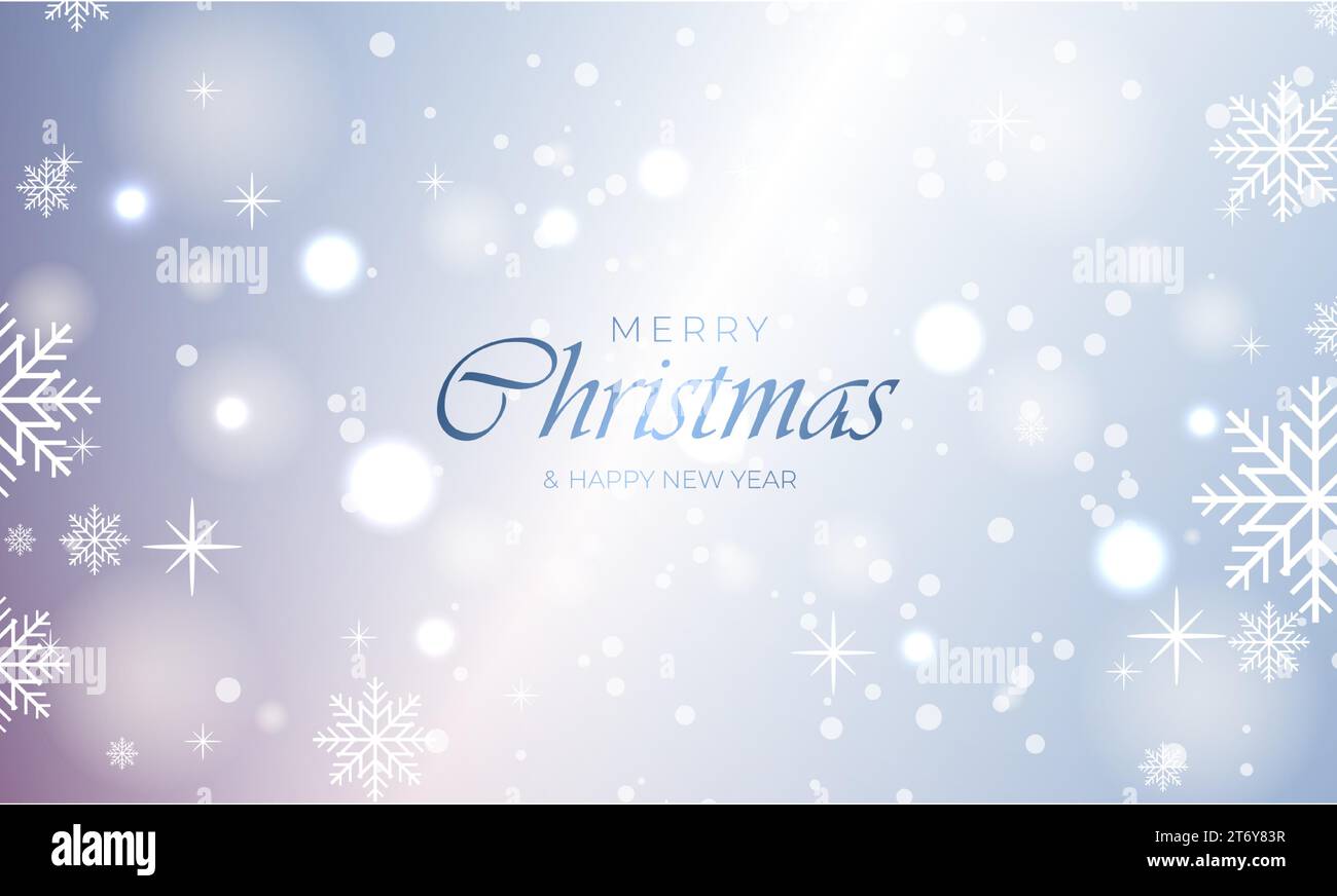 Merry christmas and happy new year purple and light blue festive ...