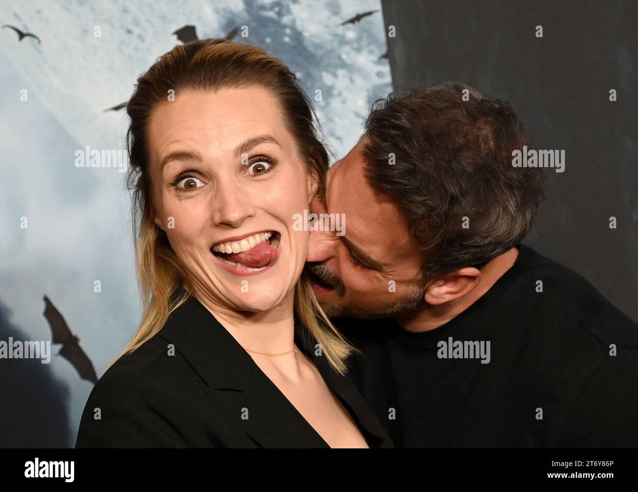 12 November 2023, Hamburg: Anna Hofbauer, actress, and her husband Marc ...