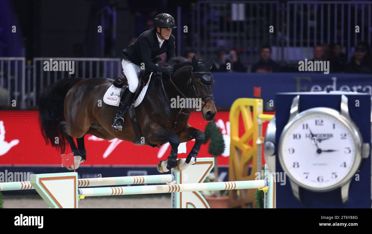 Shane Breen of Ireland competes in the LONGINES FEI Jumping World Cup ...
