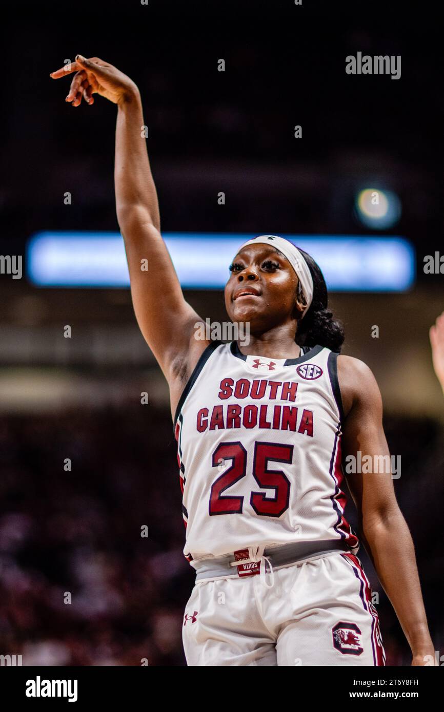 November 12, 2023: South Carolina Gamecocks guard Raven Johnson (25 ...