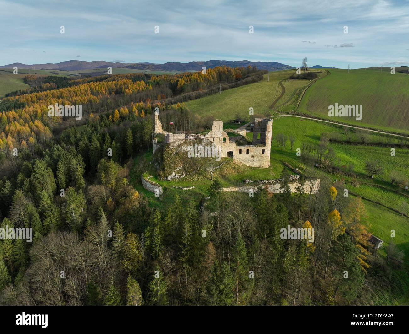 Aerial view of Plavec castle, Slovakia Stock Photo - Alamy