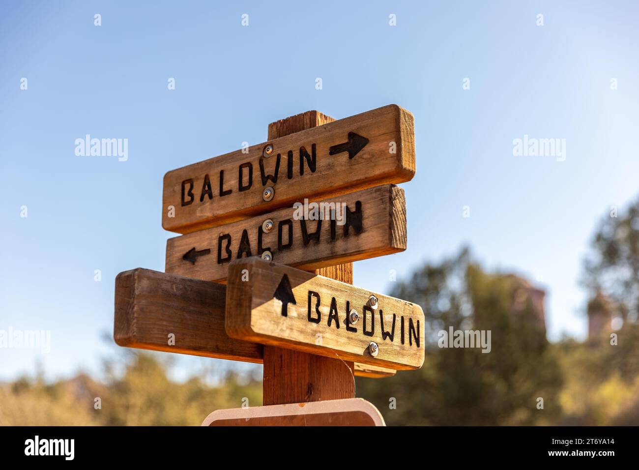 Trail directional signs, Sedona, Arizona Stock Photo - Alamy