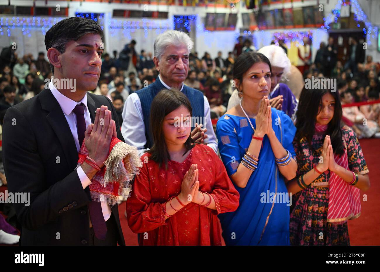 Prime Minister Rishi Sunak with his wife Akshata Murty and daughters ...