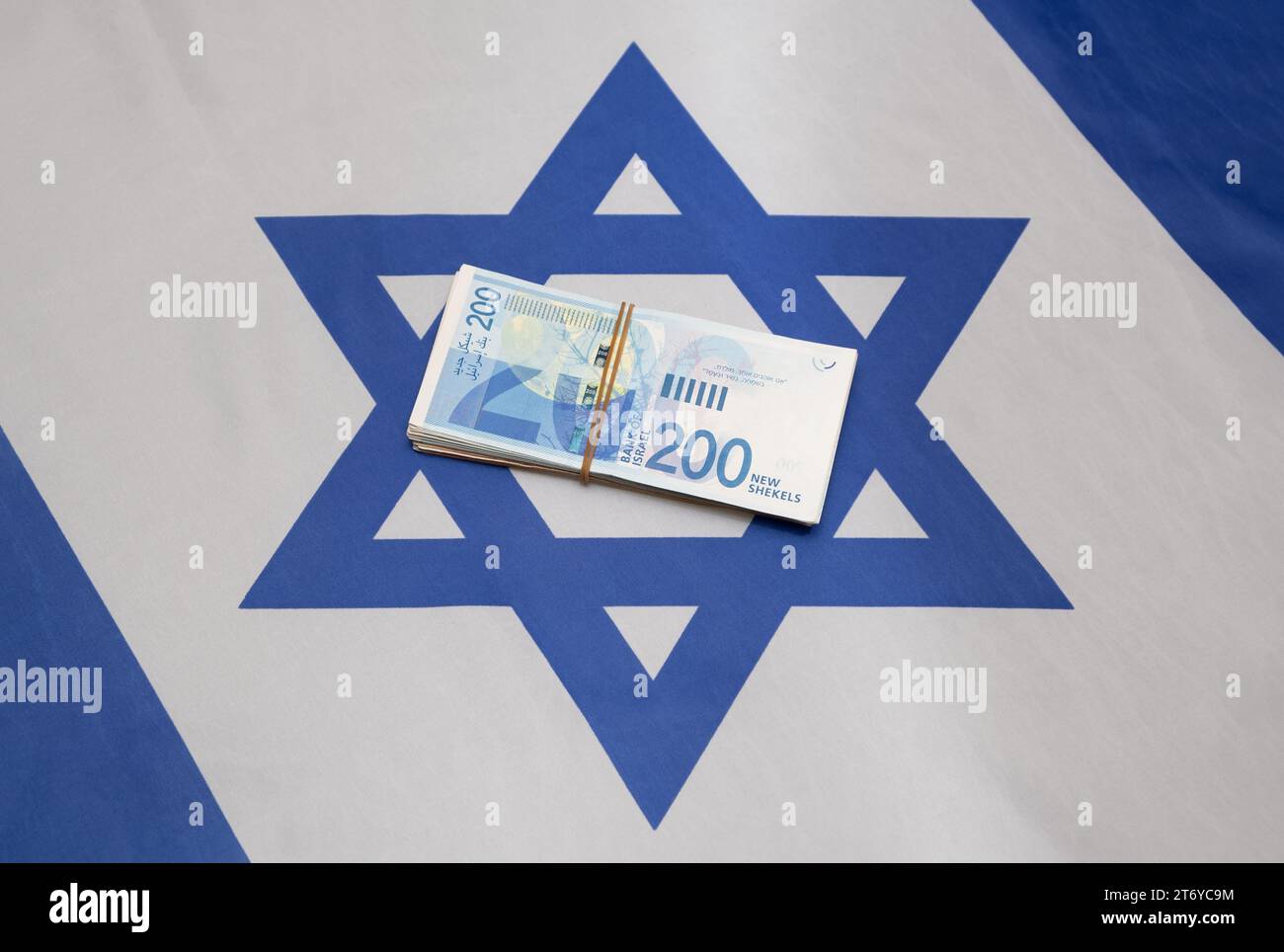 New Israeli shekels banknotes in nominal with the new 200 nis. Israel ...