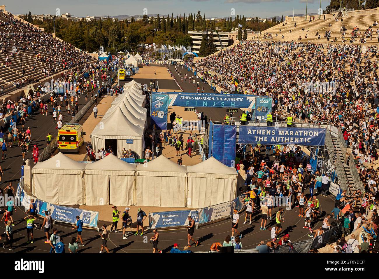 Athens Classic Marathon, panathenaic stadium Stock Photo - Alamy