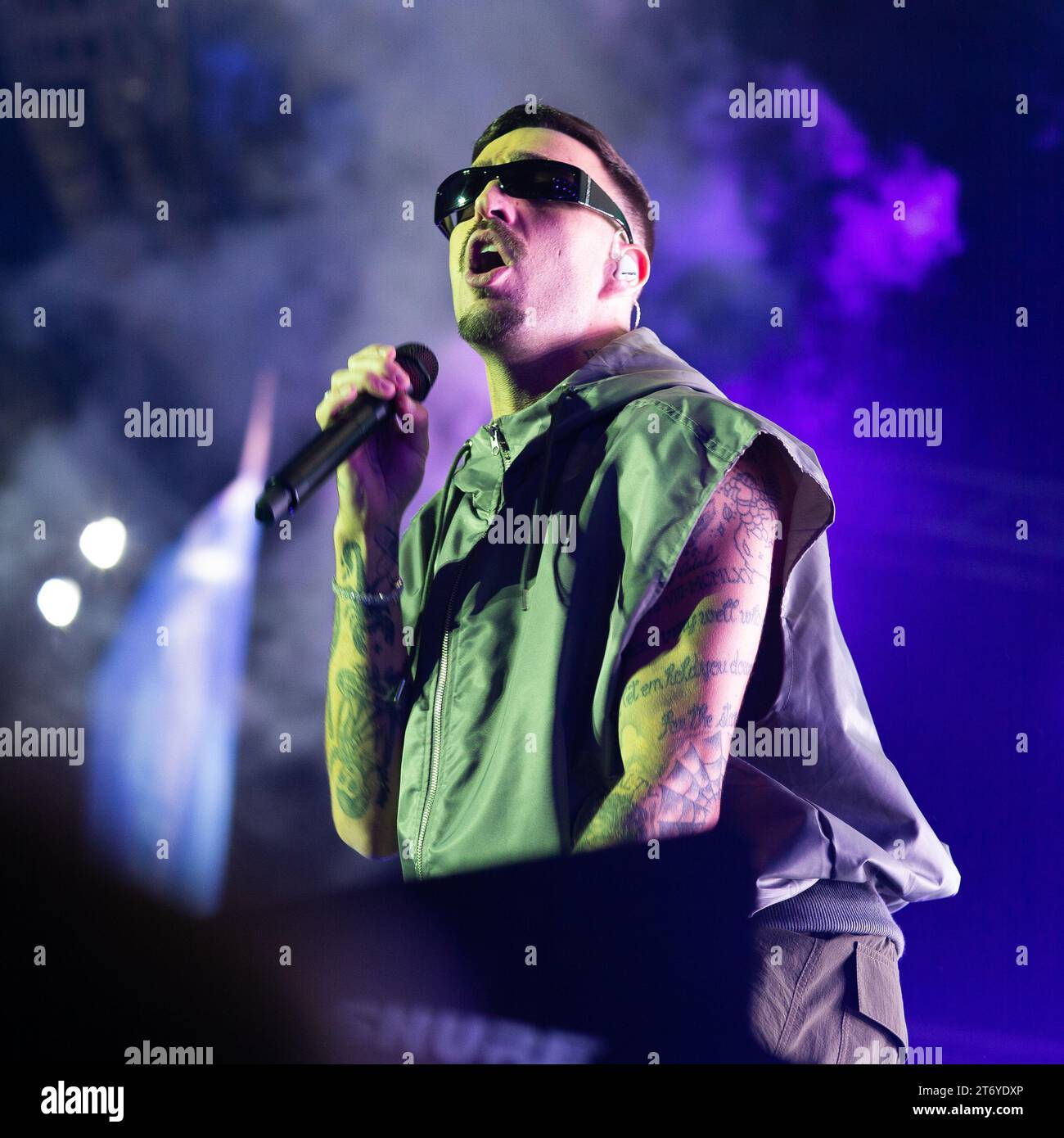 The singer Daniel Heredia Vidal, known as Rels B performs during the concert at the Wizcenter in ...