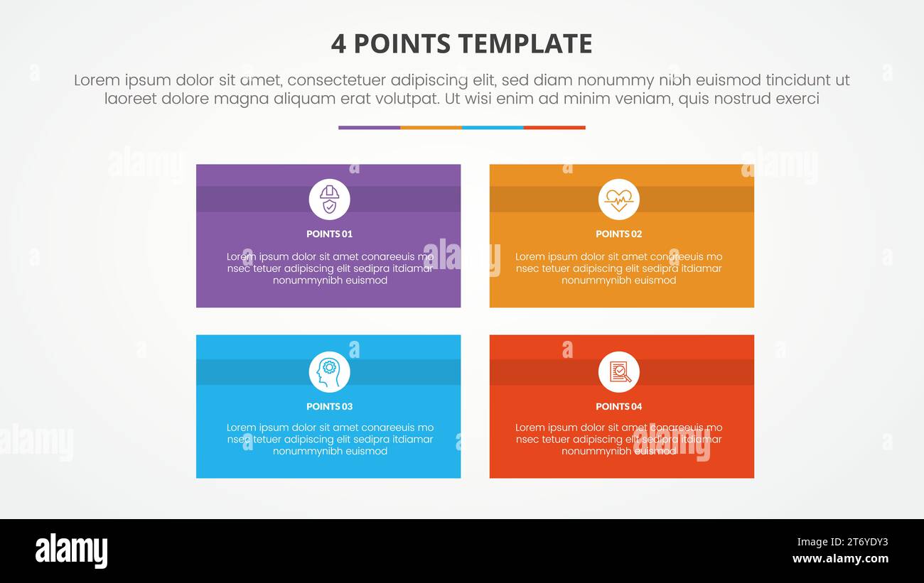 4 points stage template infographic concept for slide presentation with ...