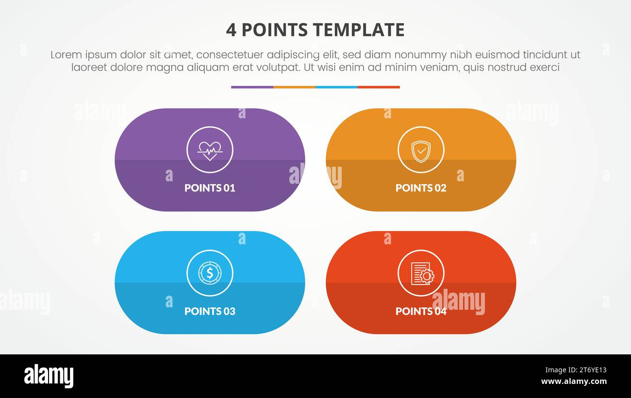 4 points stage template infographic concept for slide presentation with ...