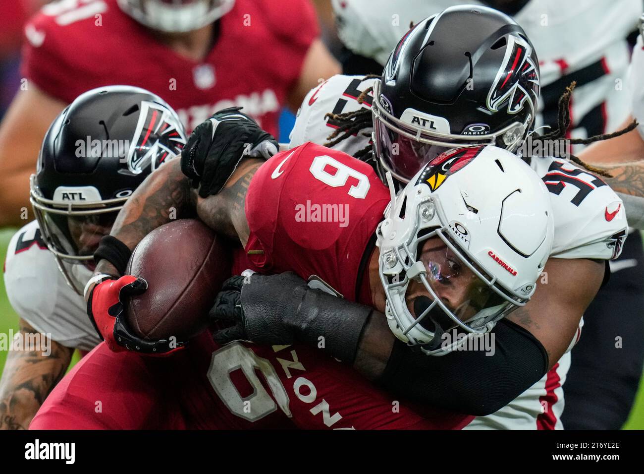 Atlanta Falcons defensive tackle Ta'Quon Graham (95) hits Arizona ...