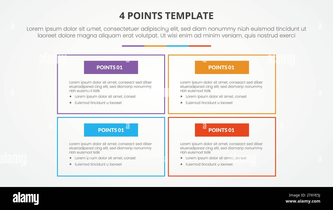 4 points stage template infographic concept for slide presentation with ...